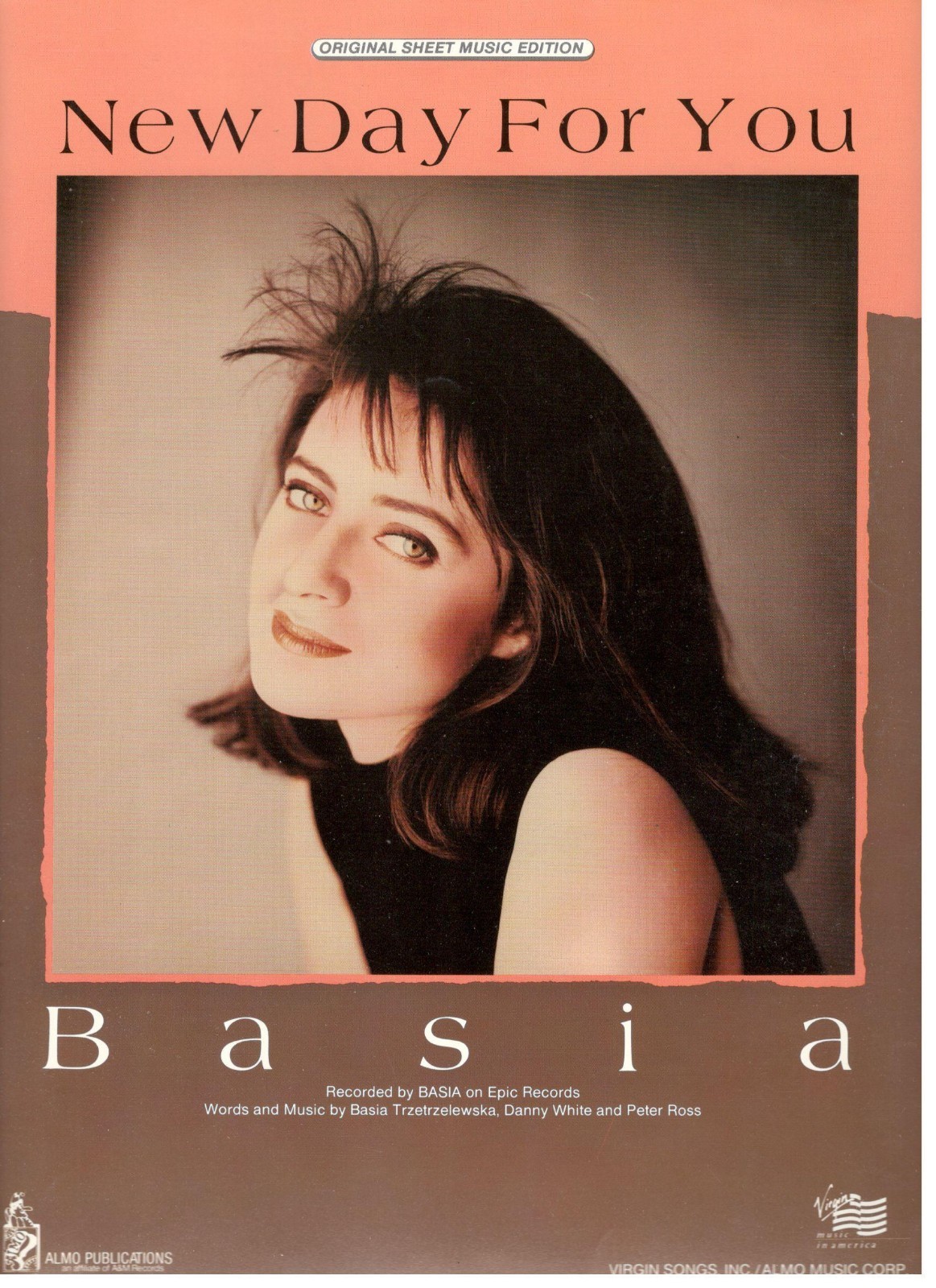 BASIA "NEW DAY FOR YOU" SHEET MUSIC-PIANO/VOCAL/GUITAR-1986-RARE-BRAND ...