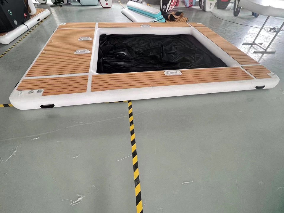 4x3M Non-slip Inflatable Dock Platform Swimming Pool With Net For Sea ...