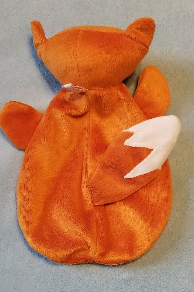 Boppy Orange Felix Fox Security Blanket White Stripe Crinkle Sound Baby ...