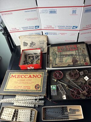 1912 Mysto Erector Set +Meccano 2A Accessory outfit Gilbert Box Great Lot! | eBay