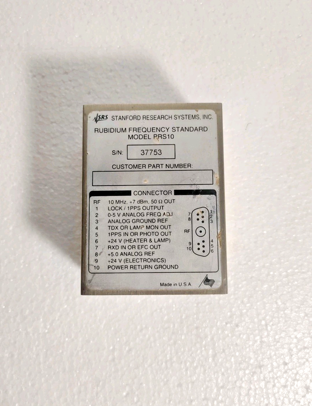 Stanford Research PRS10 Rubidium Frequency Standard 6 min - used | eBay