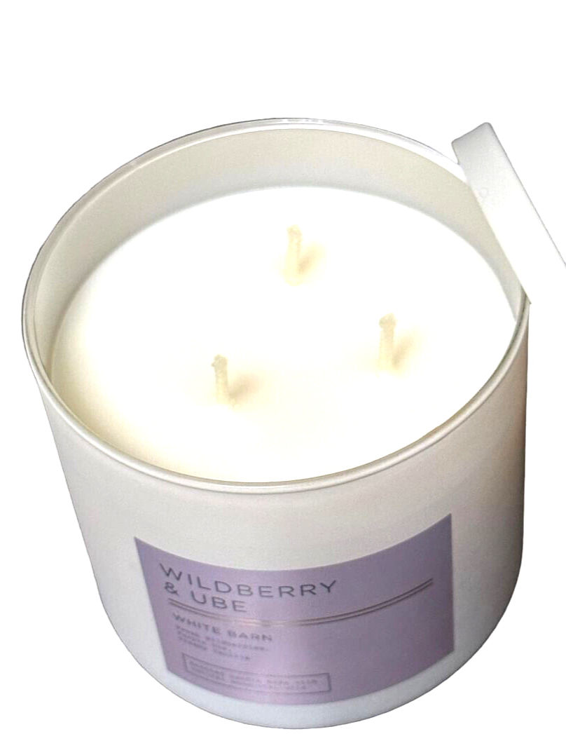 BATH & BODY WORKS WHITE BARN 3-WICK SCENTED CANDLE WILDBERRY & UBE 14.5 ...
