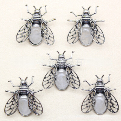 10pc Natural White Crystal Stone Cicada Fly Pendants Brooch Reiki ...