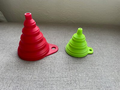 Set 2 KongNai Silicone Collapsible Funnel Small Large Kitchen Gadgets ...