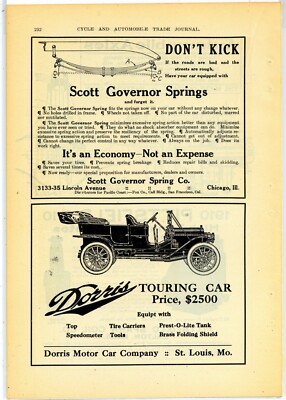 1910 Dorris Motor Car Co. Ad: Touring Car Model - St. Louis, Missouri ...