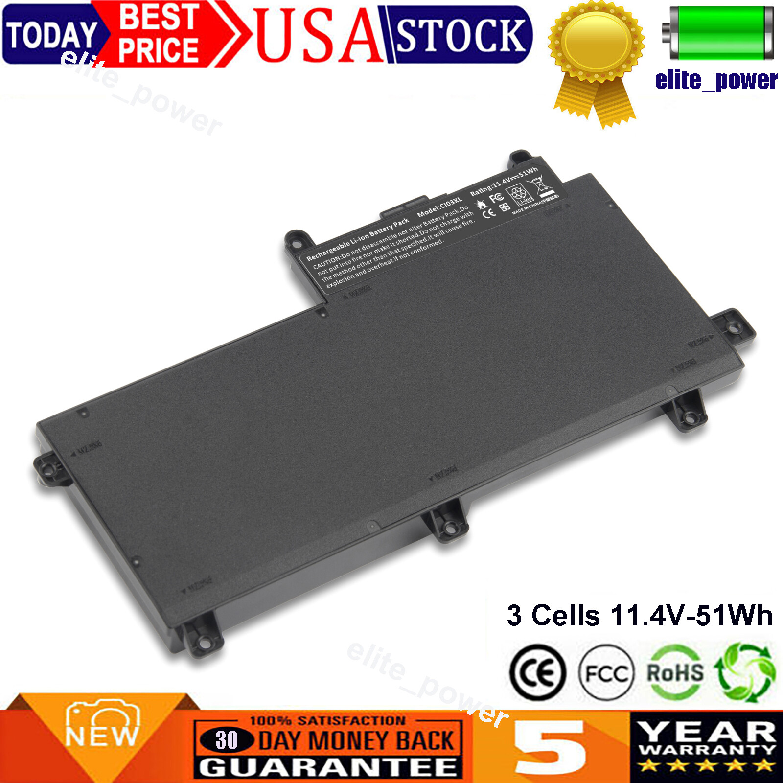 CI03 CI03XL Laptop Battery For HP ProBook 640 645 650 655 G2 Series 11 ...