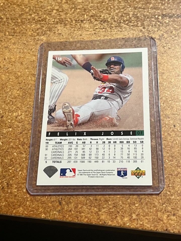 1993 Upper Deck Baseball # 156 Felix Jose | eBay