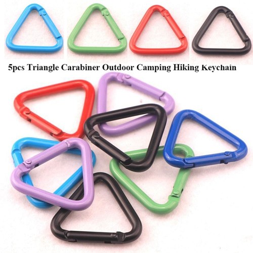 5pcs Triangle Outdoor Snap Clip 6 Colors Camping Hiking Keychain ...