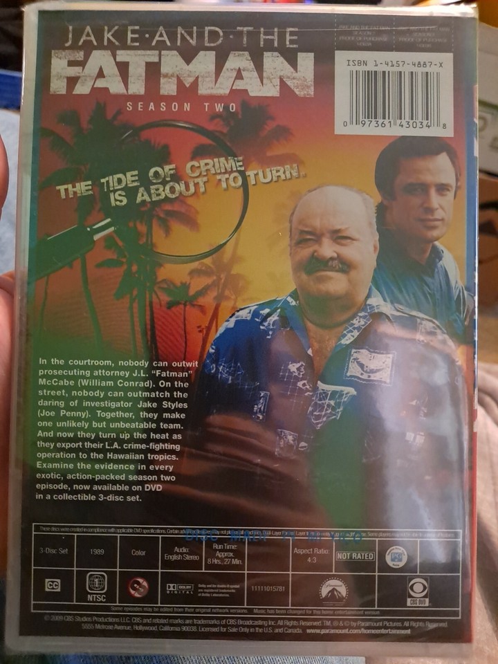 Jake And The Fatman - Season Two 2 (DVD, 2009) William Conrad Joe Penny ...