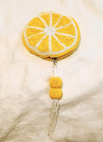 New Wondering Moon Beaded Lemon Slice Coin Purse Pouch Handmade India ...