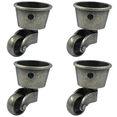 4 Pack Antique Caster Cups Furniture Casters Wheels Zinc Alloy Swivel ...
