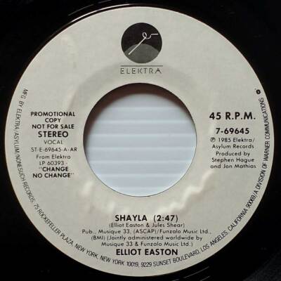 Elliot Easton - Shayla [7" 45 rpm Promo Single] | eBay