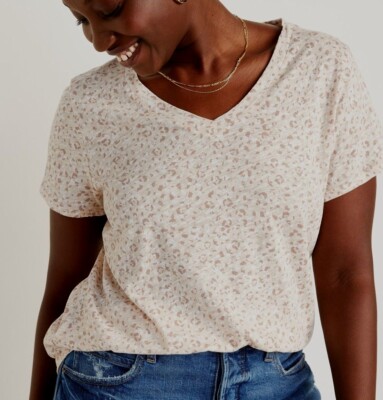 OLD NAVY WOMEN'S LEOPARD ANIMAL PRINT COTTON T-SHIRT TEE TOP 3X 3XL 24 ...