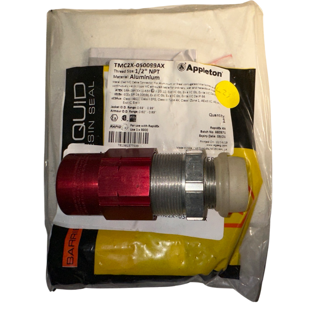 Appleton Group TMC2X-050099AX Tmc2x 1/2 Aluminum Cable Gland with Resin ...