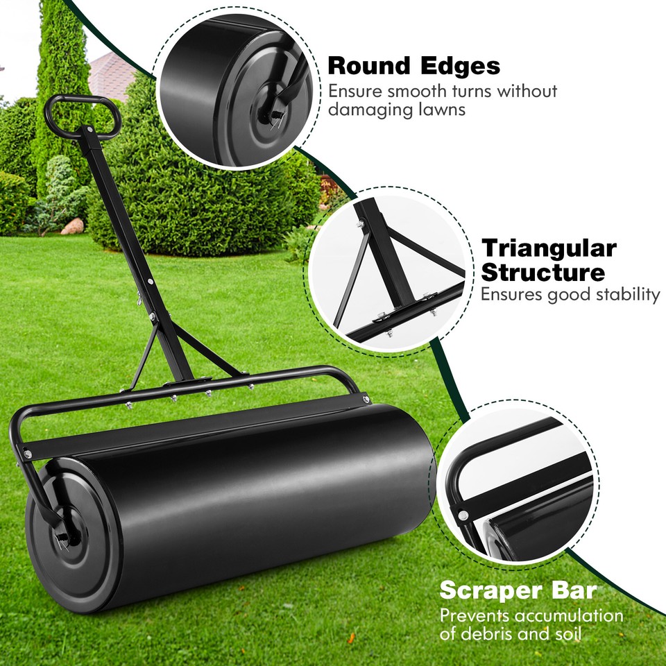 30 Gallon Lawn Roller Metal Sod Drum Roller Tow Behind a Tractor for ...