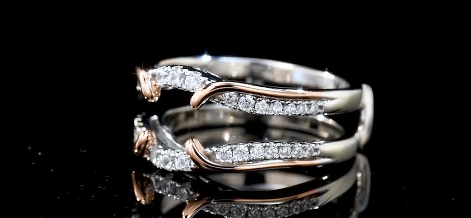 Two Tone Wedding Bands Ring Enhancer Wrap Guard for Promise Ring ...