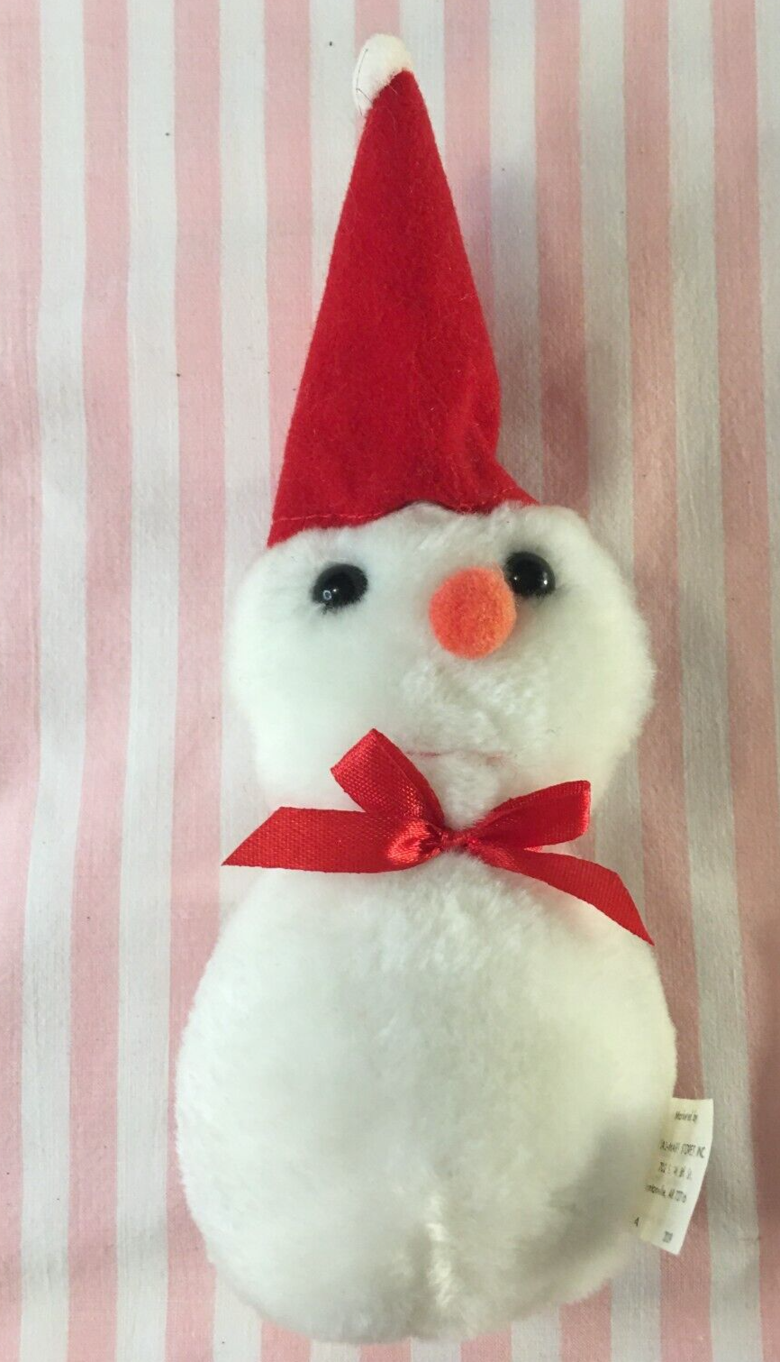 Vintage Soft Fuzzy Snowman Plush 7" Tall | eBay