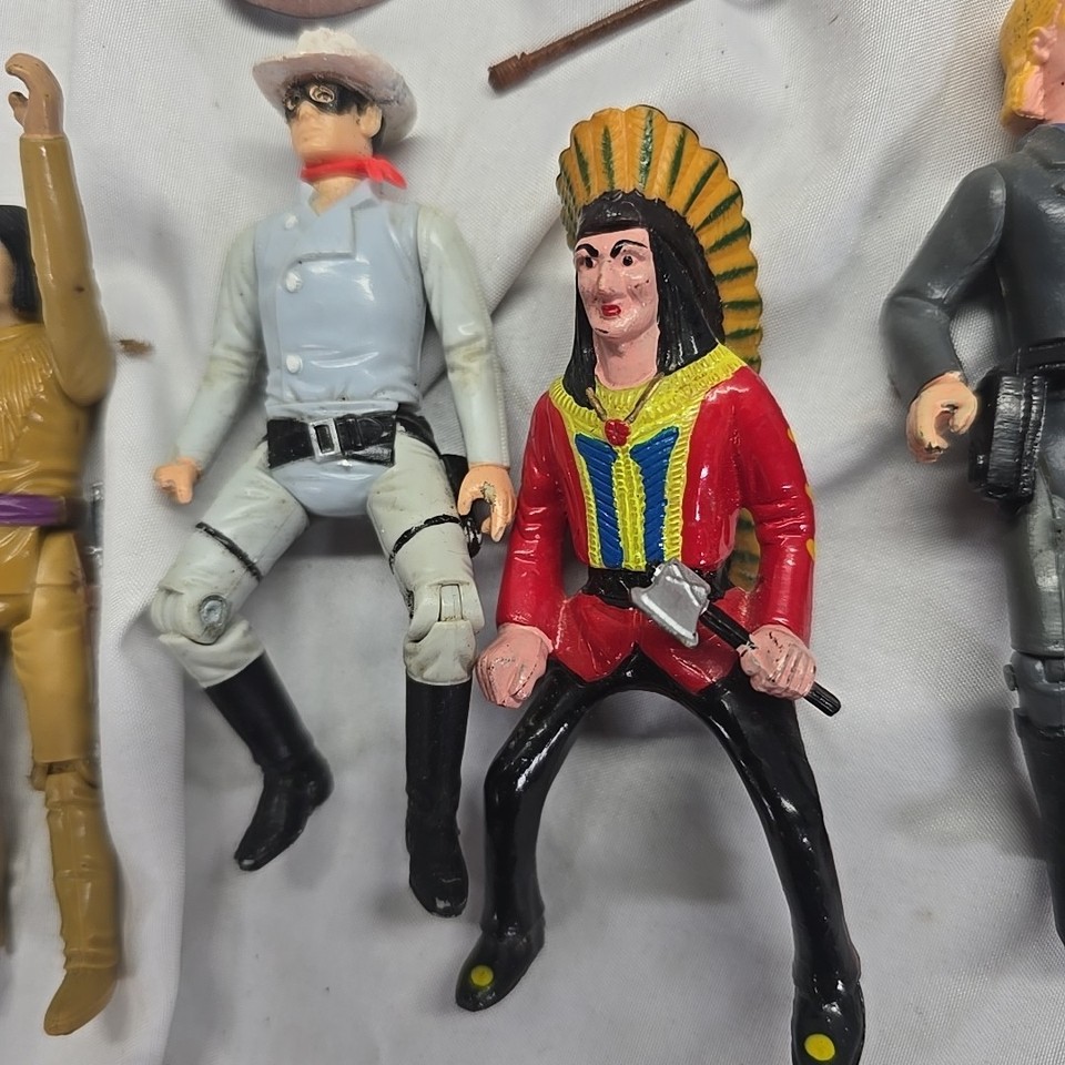 Vintage Cowboy Indian Action Figure Lot Lone Ranger | eBay