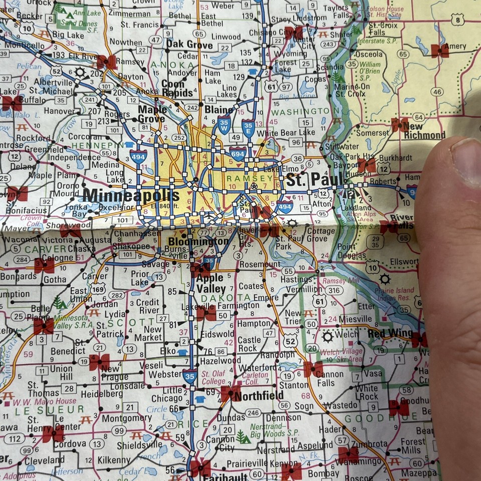 Minnesota MN VTG 1990 State Highway Map Road Cenex Gas Station ...