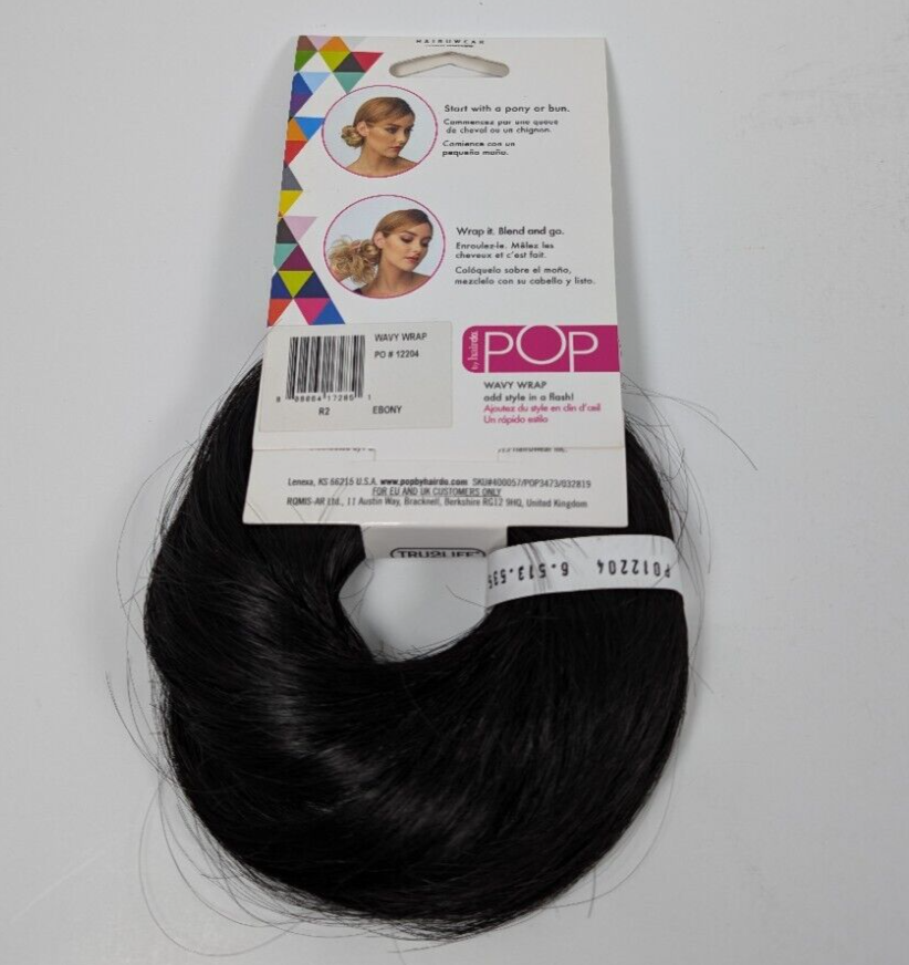 Pop by Hairdo Wavy Wrap Synthetic Hair Ebony R2 Tru2Life Heat-Friendly ...