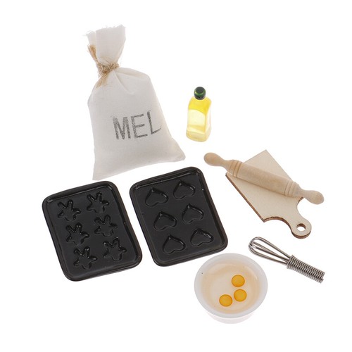 8pcs/set 1:12 Dollhouse Miniatures Kitchen Baking Tools Accessories ...