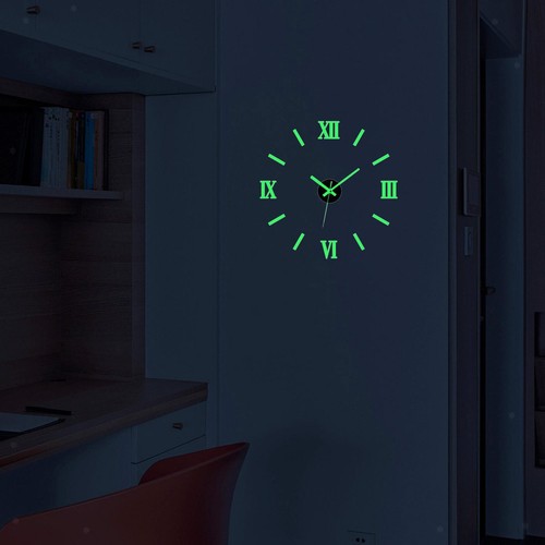Luminous Wall Clock Stickers DIY Digital Clock Wall Stickers 3D Wall ...