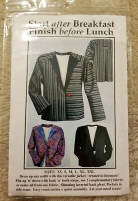 Start after Breakfast Finish Before Lunch Jacket Pattern CNT Pattern Co ...