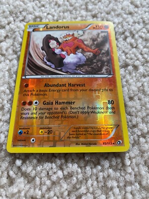 Pokemon Landorus 85/113 Holo Rare Reverse Holo 2013 Legendary Treasures ...