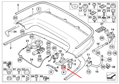 NEW BMW 3 CABRIO E46 CONVERTIBLE TOP CASE SEAL 8227910 51718227910 ...