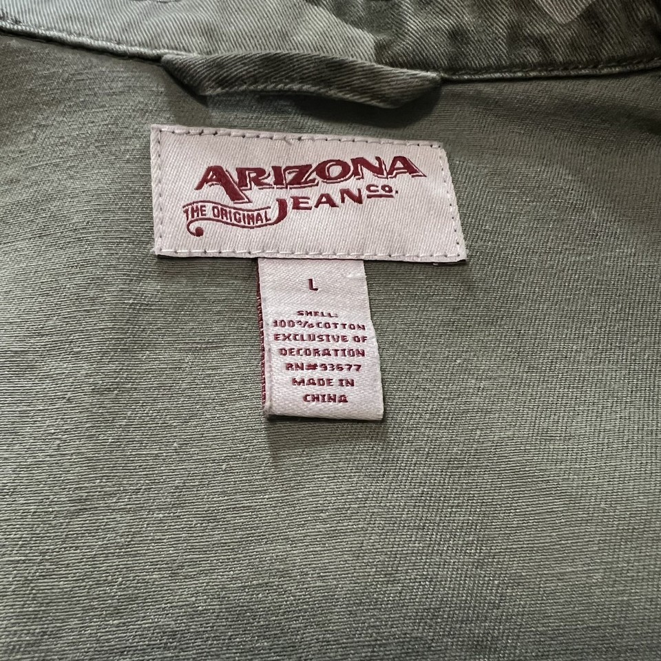 arizona jean company camouflage utility zip up jacket waist cinch size ...