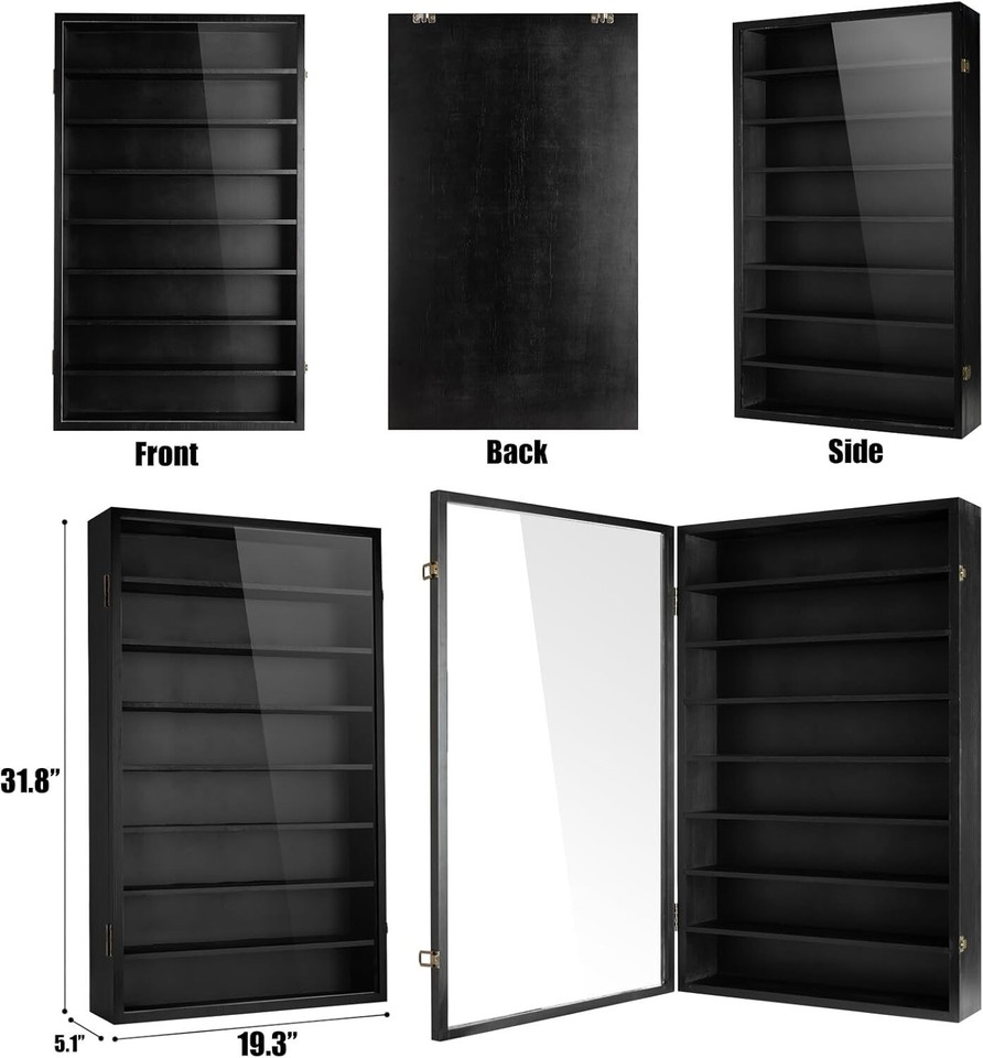 Model Car Display Case 1/24 Wall Mounted Diecast Cabinet Wooden ...