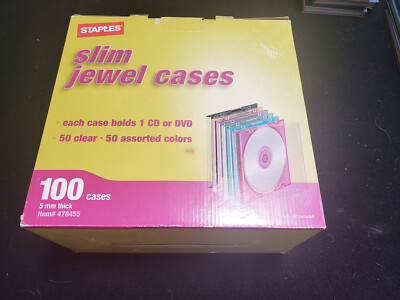 Staples 100 count Slim Jewel Cases new sealed for CD DVD storage | eBay