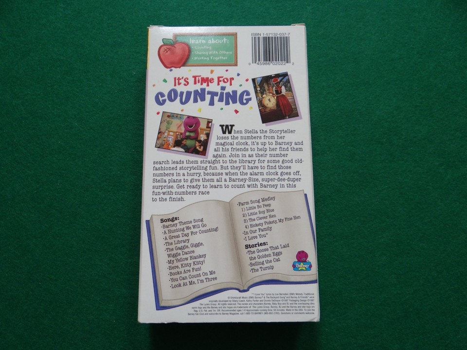 Barney It’s Time For Counting Classic Collection VHS Video Tape ...