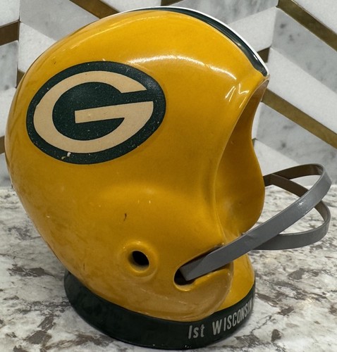 Green Bay Packers Ceramic Football Helmet Piggy Bank 1st Wisconsin ...