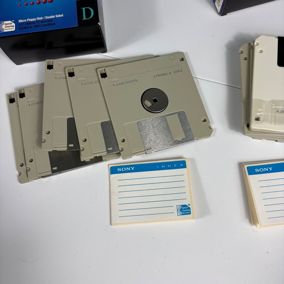 Lot of 12 Sony 3.5" Floppy Disks 10MFD-2HD CF IBM Formatted HD DS ...