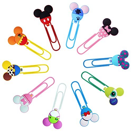 10PCS Cute Mouse Paper Clips Book File Page Marker Clips for Teacher ...