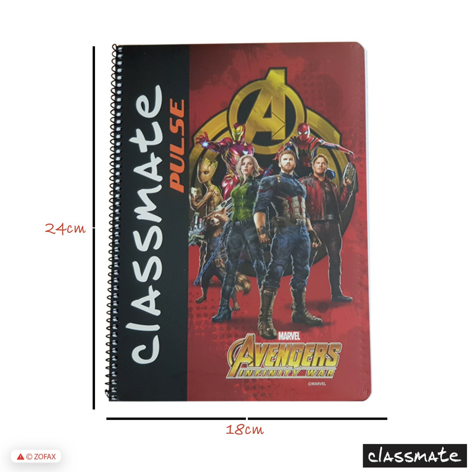 CLASSMATE Avengers 180 Pages Exercise Spiral Notebooks 24cm x 18cm ...