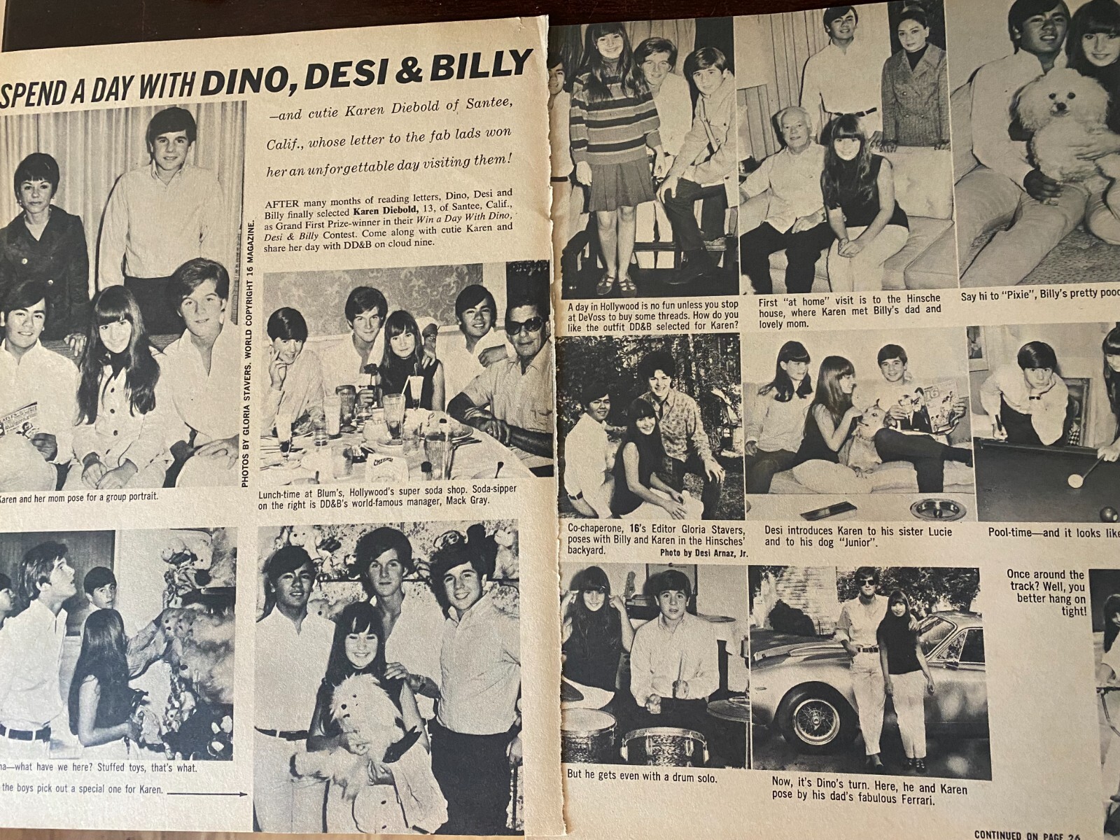 Dino, Desi and Billy, Dino Martin, Desi Arnaz Jr., Two Page Vintage ...
