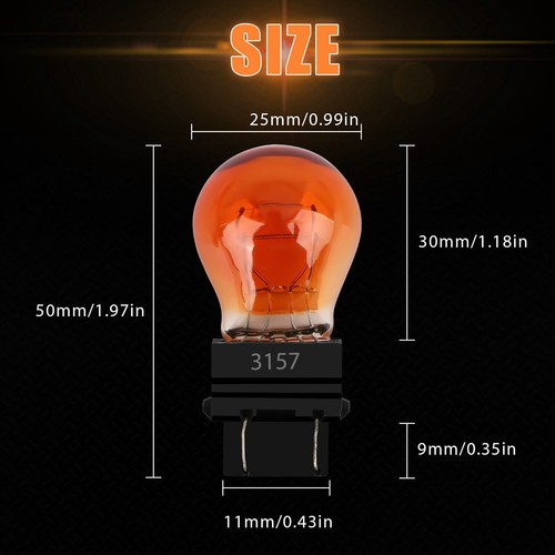 10PCS 3157 Clear White&Amber Tail Signal Brake Light Bulb Lamp Super ...