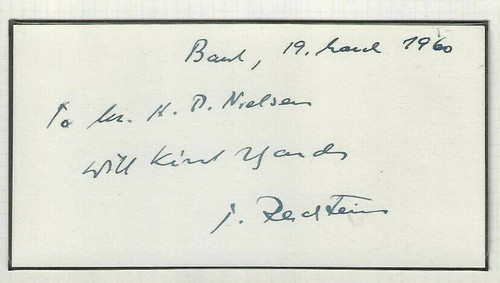 Tadeus Reichstein Signed Card 1950 Nobel Prize Medicine & Physiology ...
