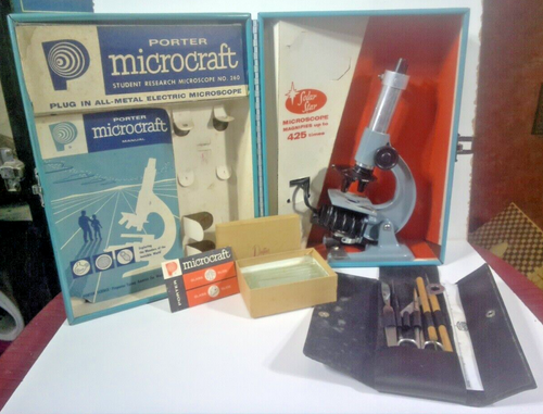 Porter Microcraft Microscope Lab Kit in Case #264 Slides Original Manual 1960 | eBay