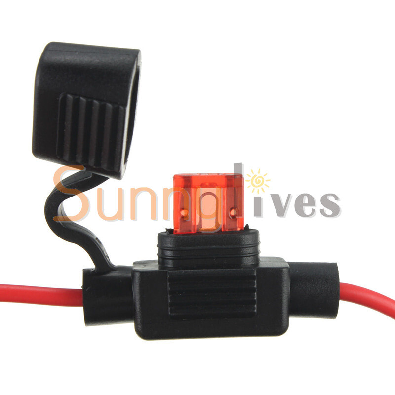 10A Fuse Waterproof Power Socket Mini Blade Fuse Type In Line Fuse ...