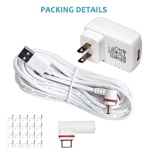 6Ft Charging Cable with Adapter for Ring Camera,Ring Power Cord for ...