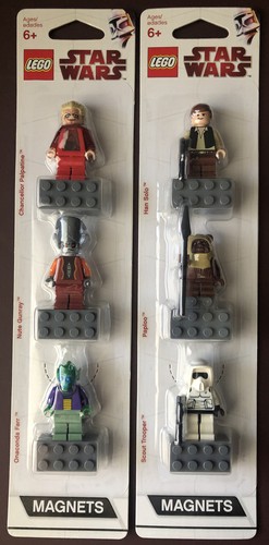 LEGO Star Wars Minifigure Magnets Palpatine Gunray Farr Solo Scout ...