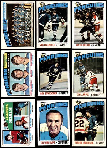 1976-77 Topps Pittsburgh Penguins Near Team Set 7 - NM (18 / 19 cards ...