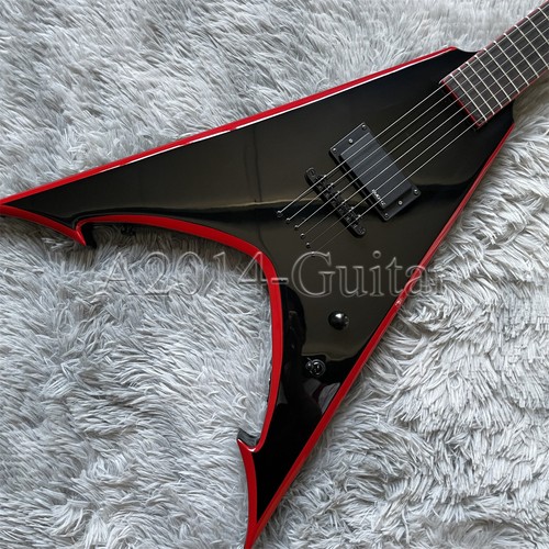 Custom Finish V Shape Black Electric Guitar Basswood Body Fast Shipping ...