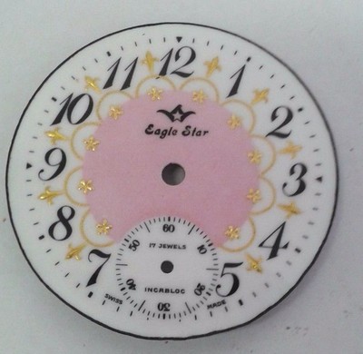 Unitas 6498 Watch movement enamel dial 36.05 mm diameter with 24 kt ...