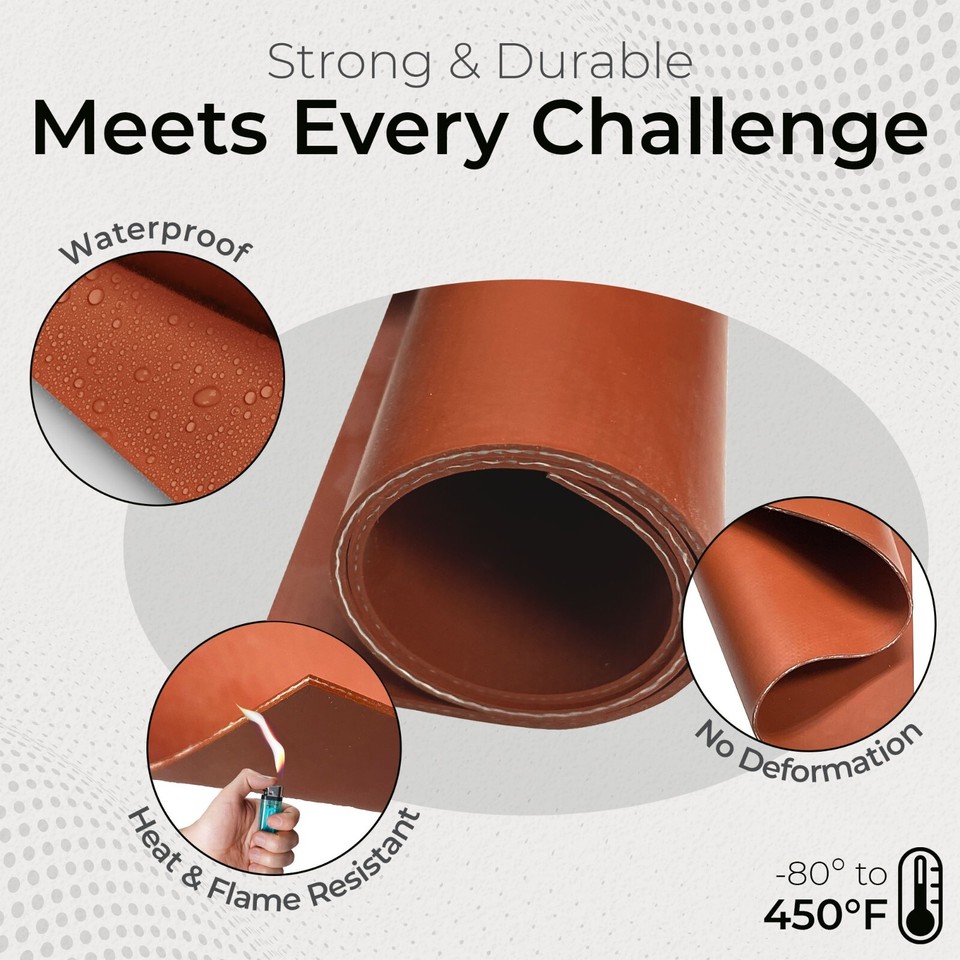 Red Fiber Reinforced Silicone Rubber Sheet 60A 1/16 x 9 x 12 Inch Made ...