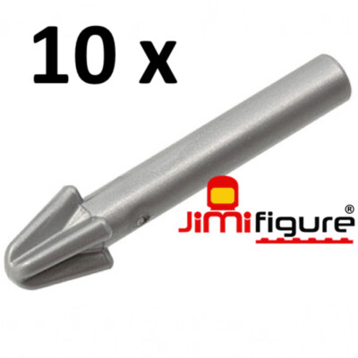 NEW 10 x LEGO Minifigure Weapon Harpoon Smooth Shaft Flat Silver 18041 ...