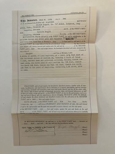 1918 JOSEPH MUGGLI RINGLING MONTANA DEED | eBay